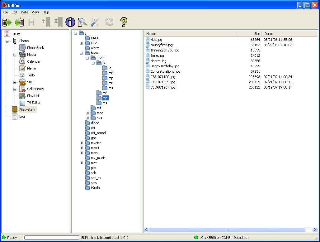 BitPim for manage data on CDMA phones from LG, Samsung, Sanyo, nokia ...