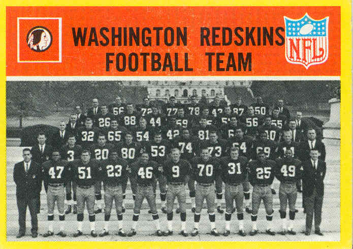 1967 Football Cards: Washington Redskins