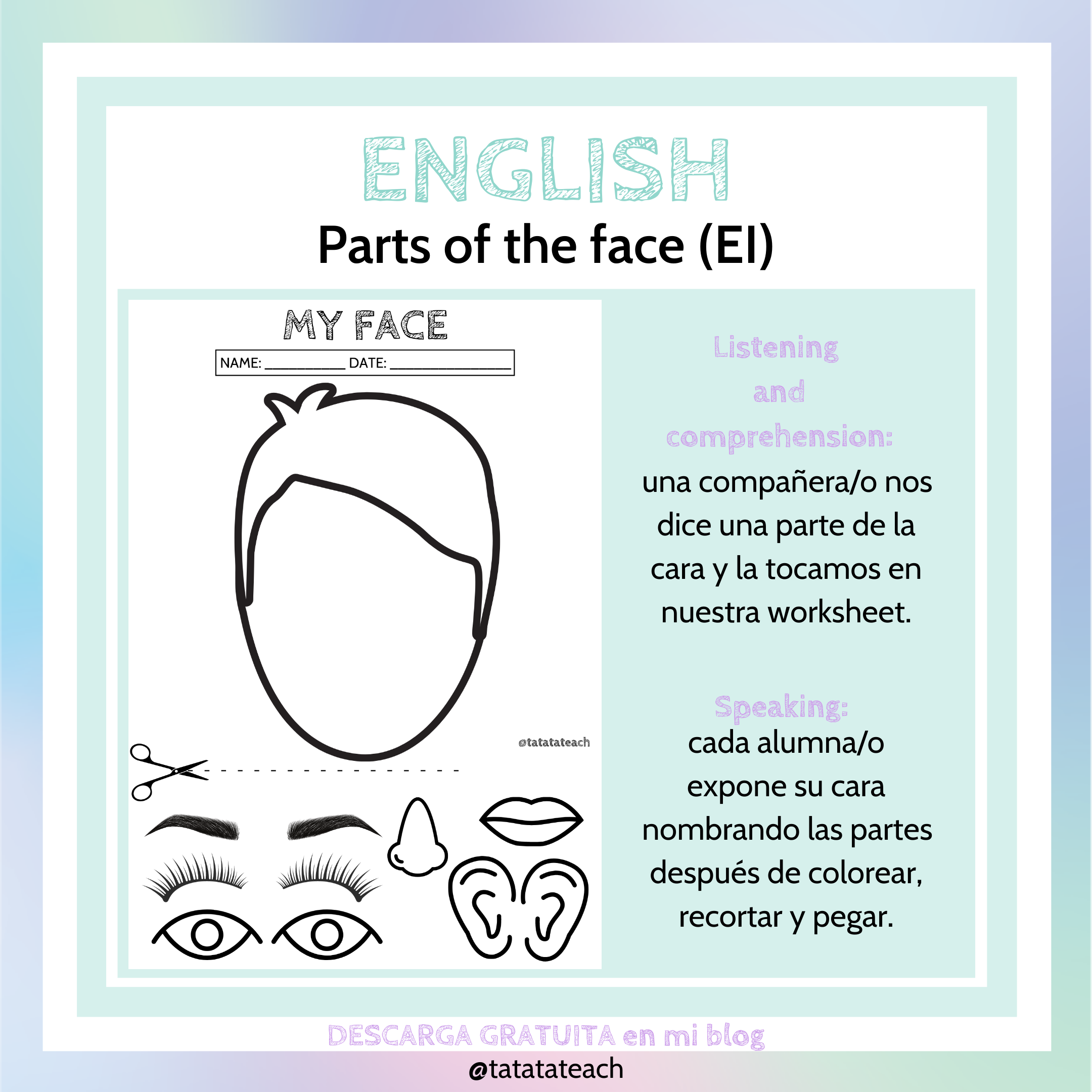 Parts of the face (EI) (descargable gratuitamente).