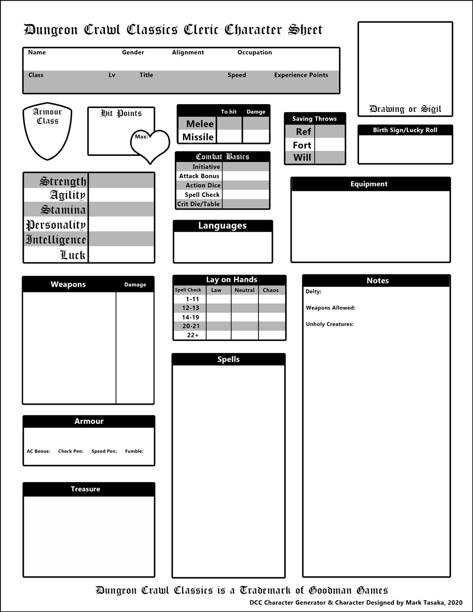 Mark's Miniatures & RPG Blog: Dungeon Crawl Classics Character Sheets ...