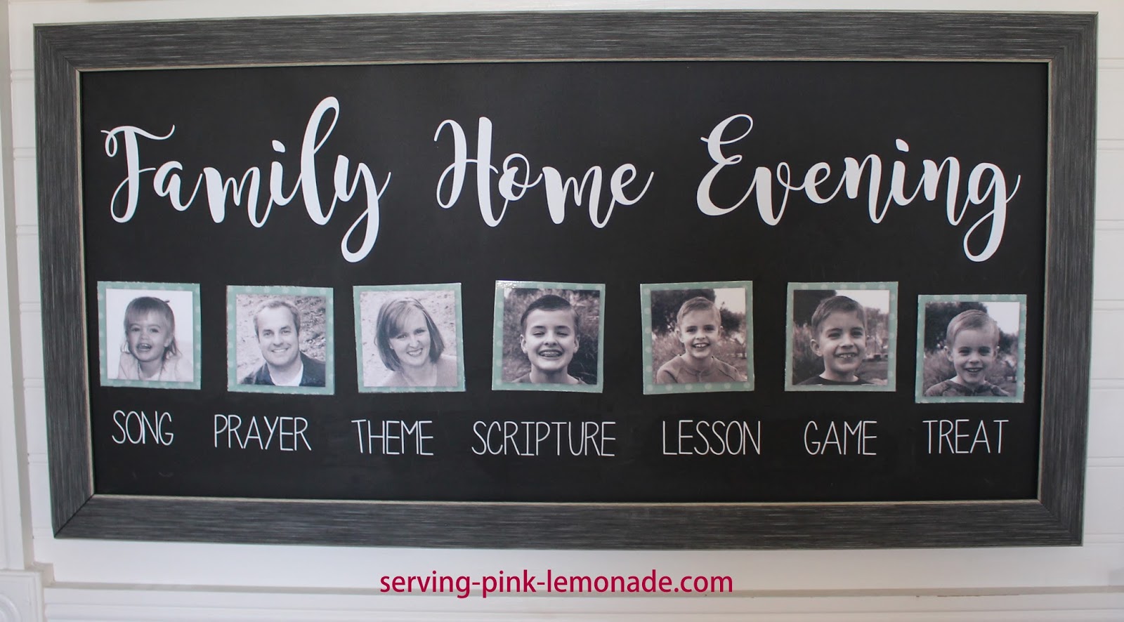 Serving Pink Lemonade: Family Home Evening Board
