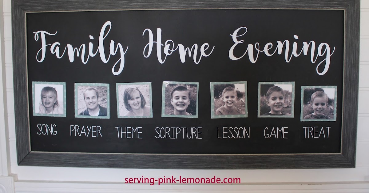 Serving Pink Lemonade: Family Home Evening Board