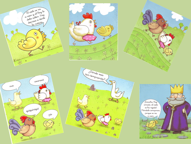 Cuentos infantiles: El pollito Pito. Cuento infantil a color, secuencia ...