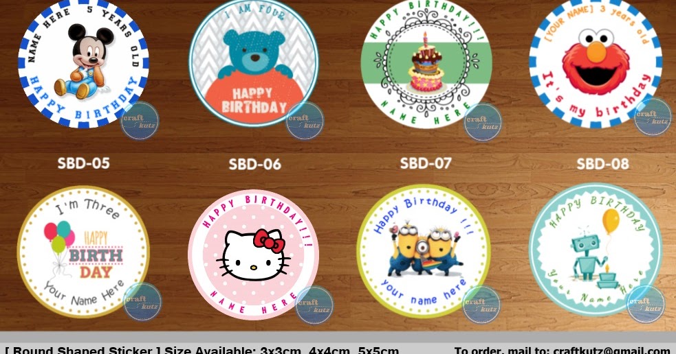 Birthday Sticker Series FREE Design/Template ~ Craft Kutz