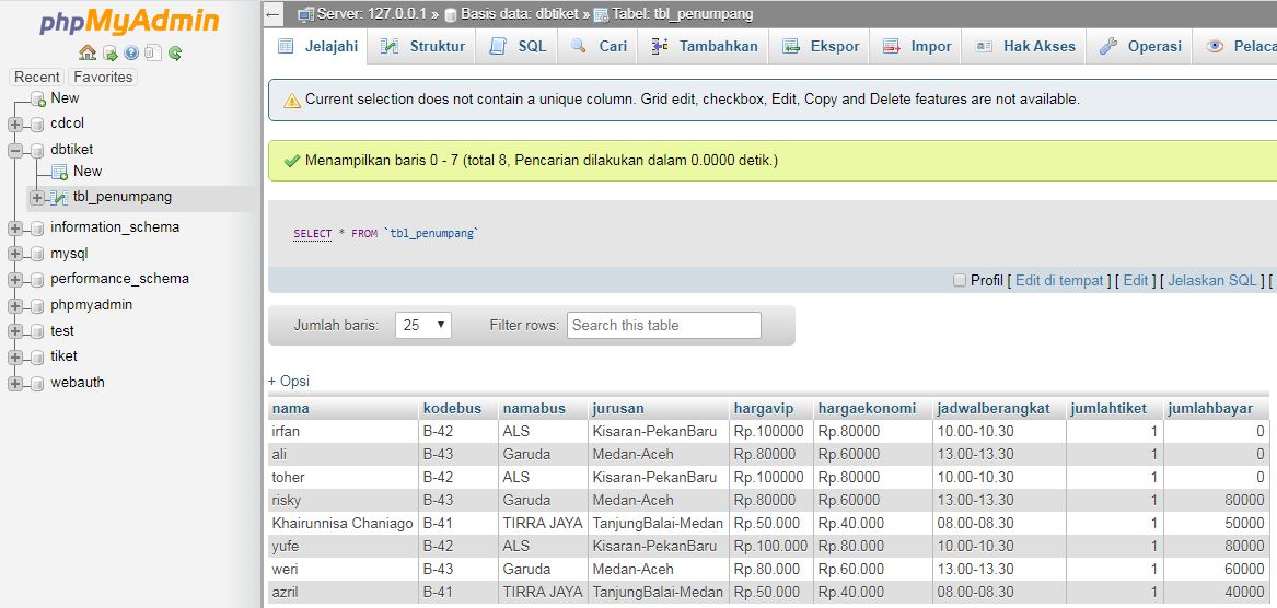 PEMESANAN TIKET BUS BERBASIS JAVA & MYSQL