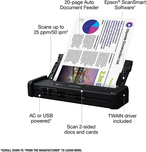 Review Epson ES-200 Portable Document Scanner
