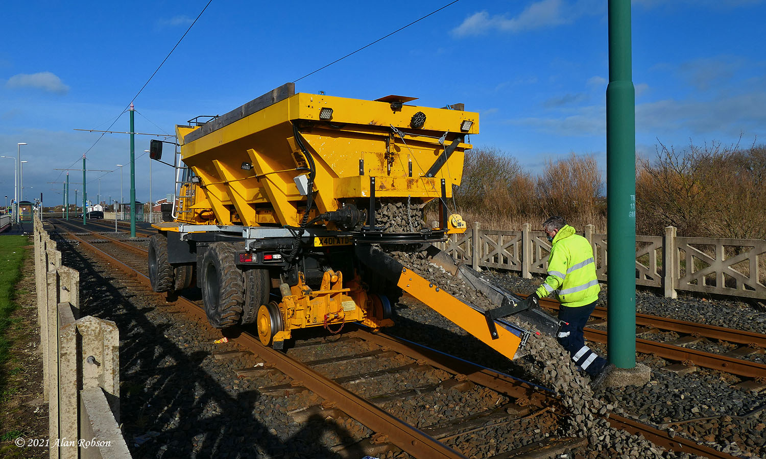 Blackpool Tram Blog: Ballast laying at Rossall