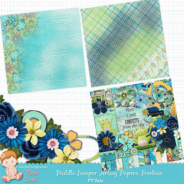 Free Digital Scrapbook Kits: Puddle Jumper Artisy Papers Freebies