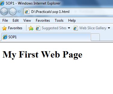 Std. XI I.T || Skill Set 2 - HTML5 || SOP 1