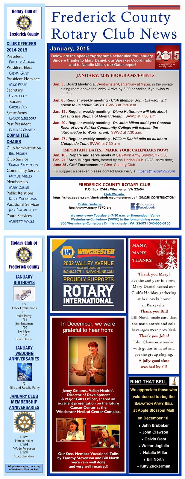 Rotary Club of Frederick County, Virginia, USA