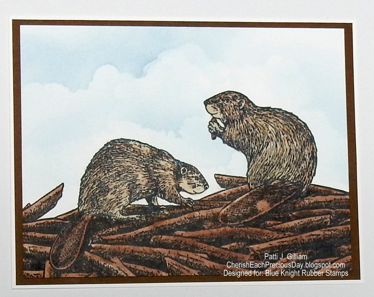 Cherish Each Precious Day: Blue Knight Rubber Stamps - Building Beavers
