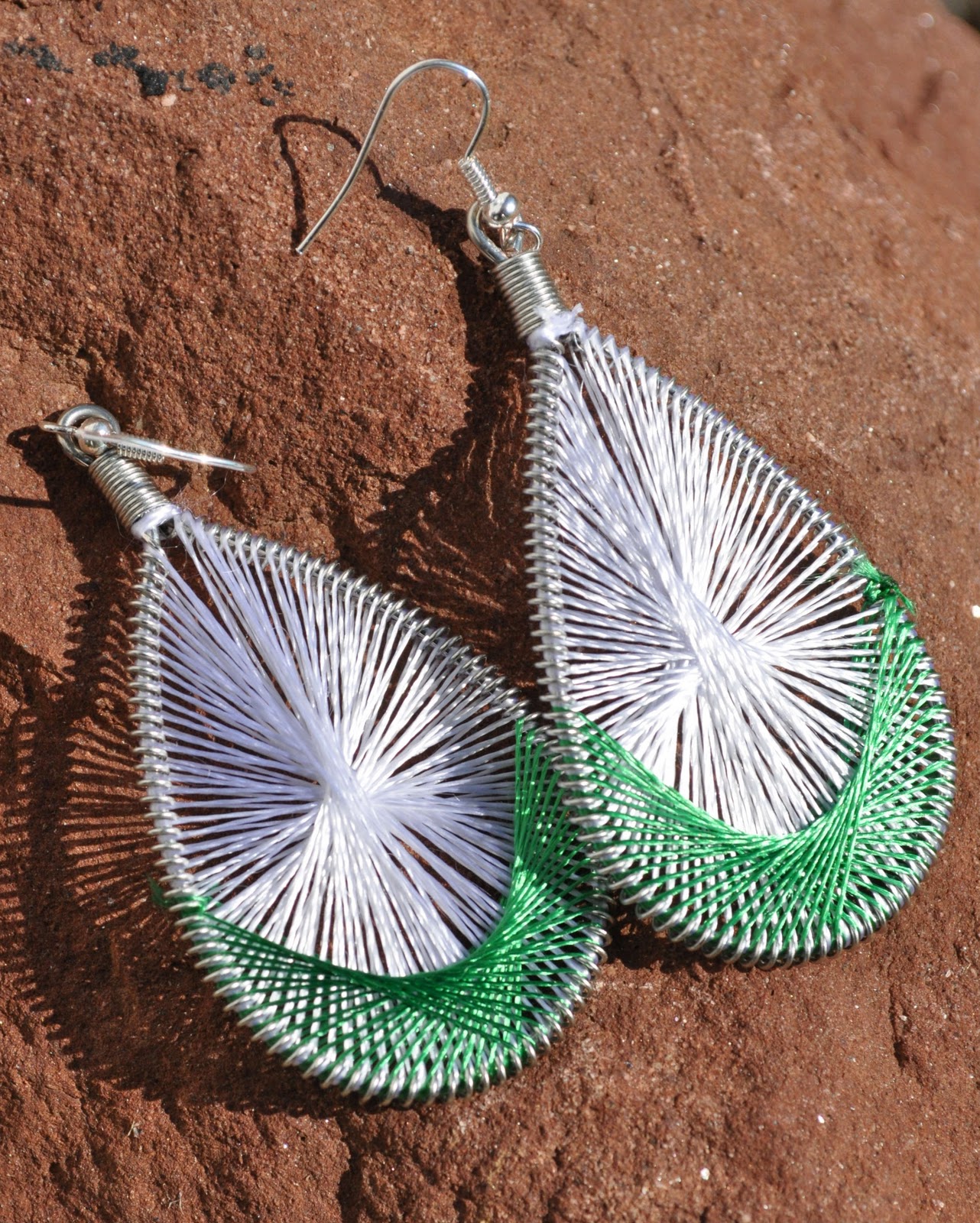 Beadallure: Hand Made Double Color Peruvian Thread Earring