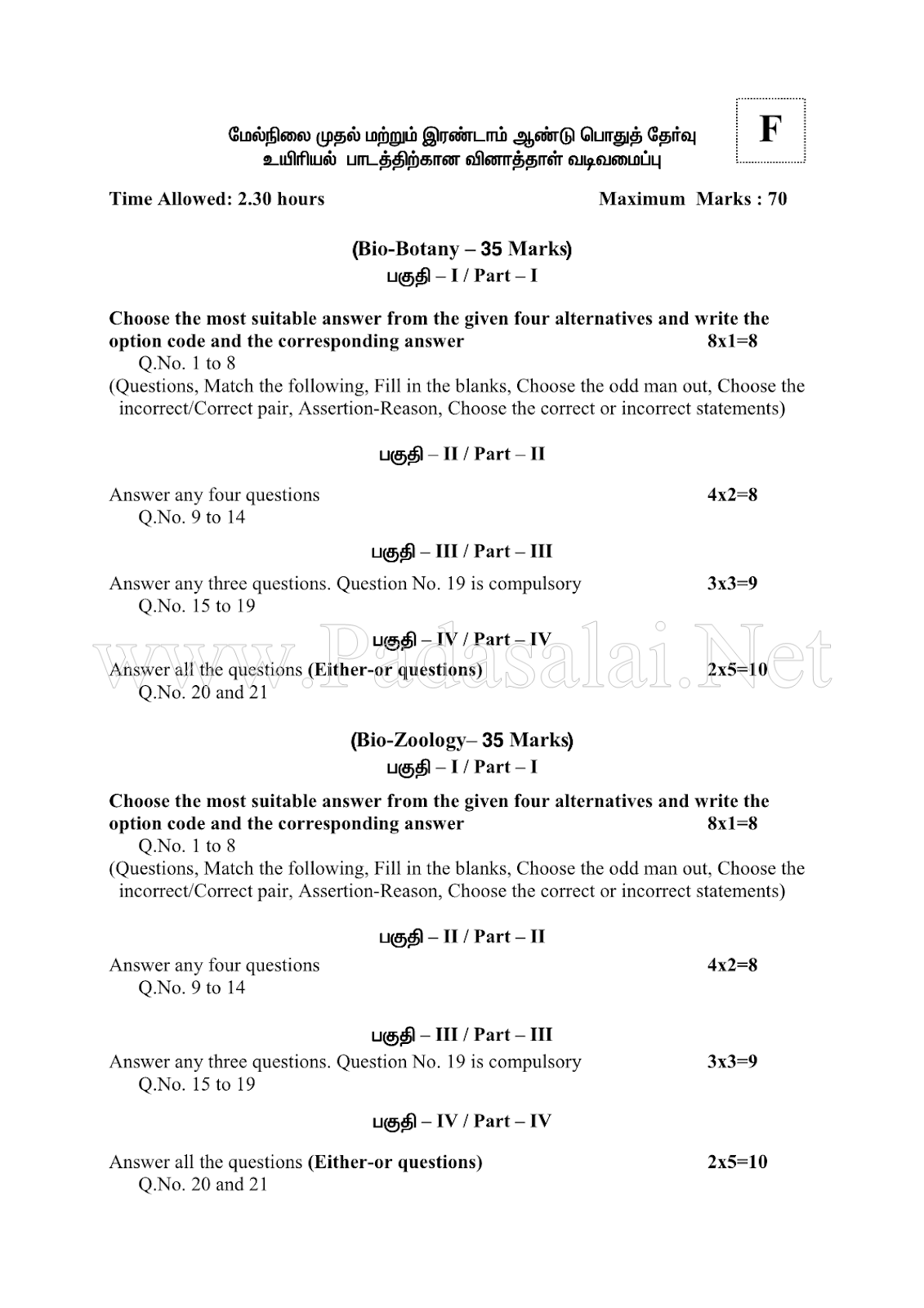 11th & 12th - Public Exam March 2019 - Question Paper Pattern ...