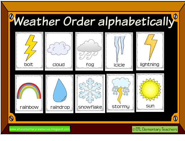 EFL Elementary Teachers: Weather Flashcards Activities for ESL EFL Learners