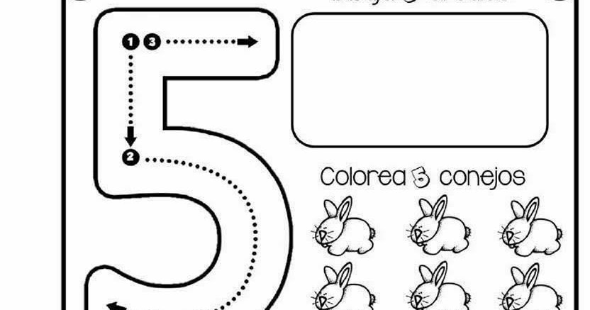 COLOREA EL NÚMERO CINCO