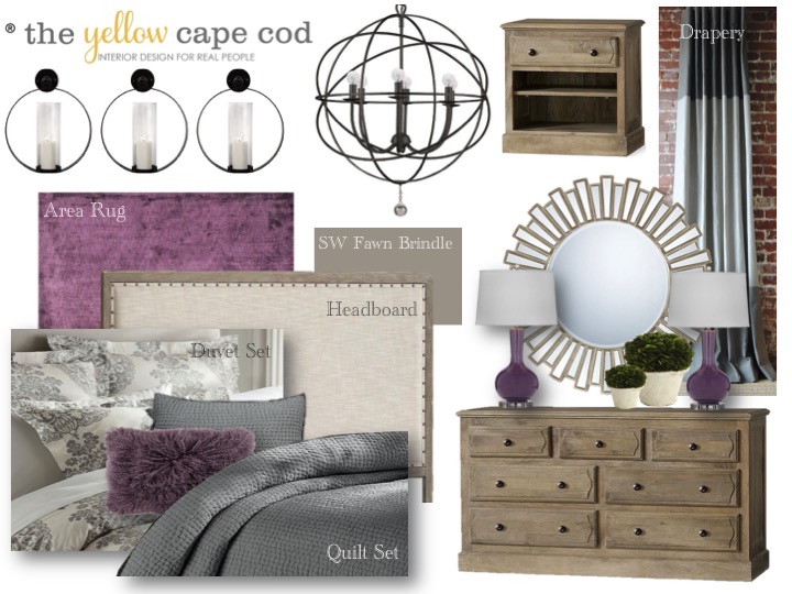 The Yellow Cape Cod: Soft Gray and Muted Plum Master Bedroom Sanctuary