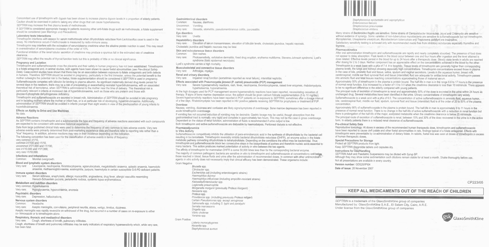 Drug Pamphlet: SEPTRIN