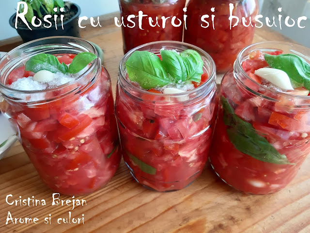 Arome si culori : Rosii cu usturoi si busuioc