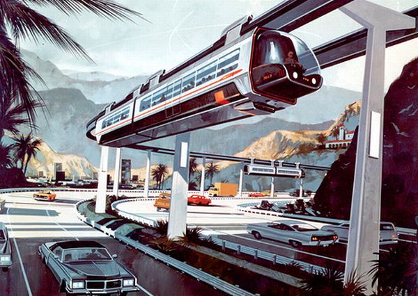 Retrofuturism - Design and Art : Trains, Monorails, Hyperloops