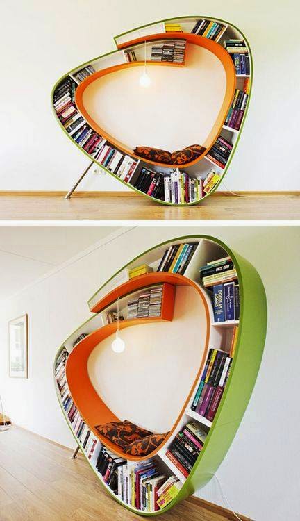 Comfortable seats with a library - Zhakila Decorating