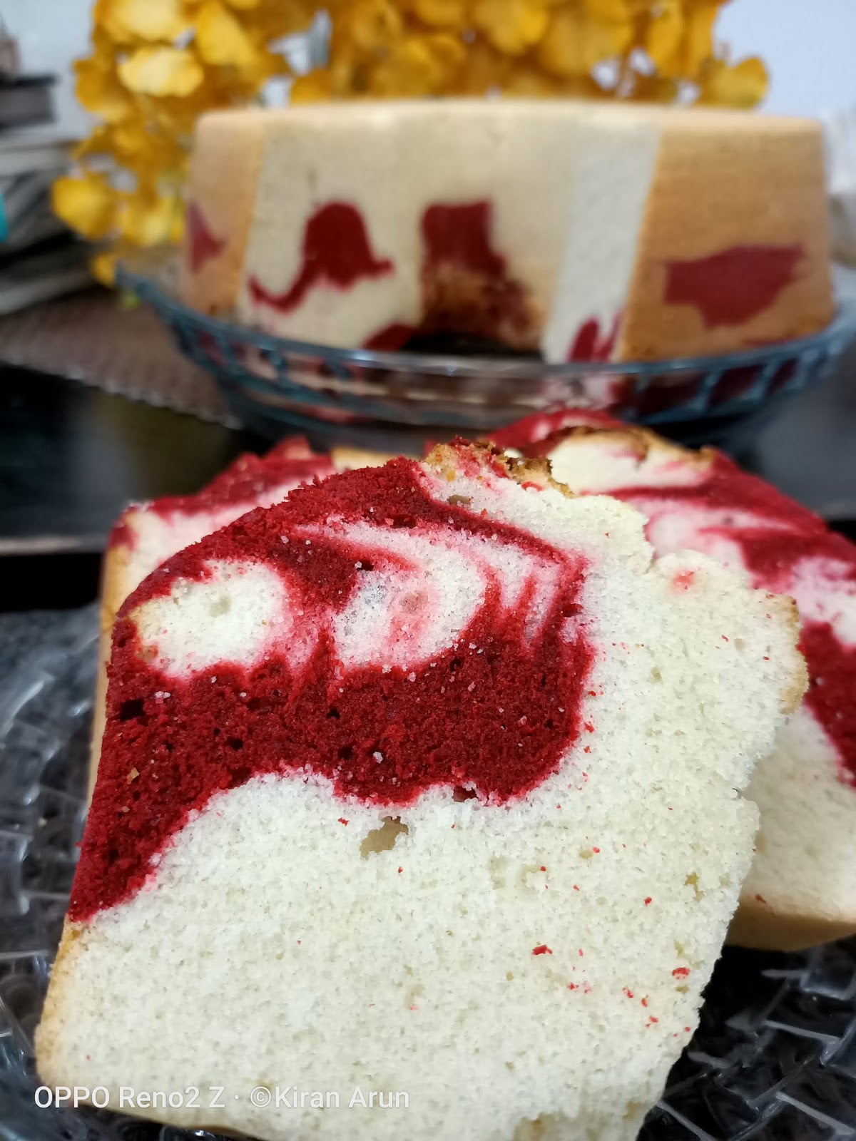 Red velvet marble cake