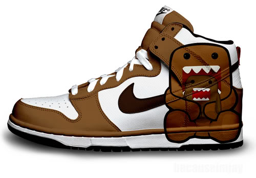 Nike SB Dunk Cartoon Shoes : Brown Domo Nike Dunk High Tops Cartoon ...