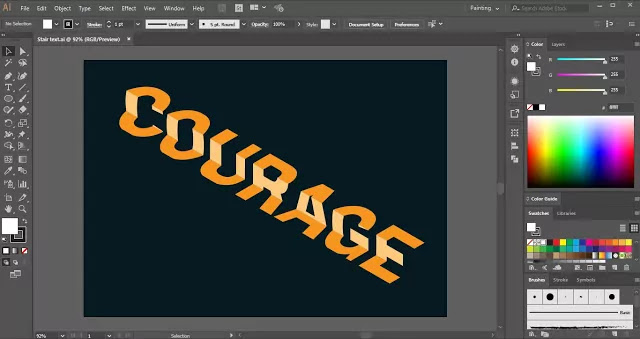 Stair Text Effect in Adobe Illustrator - Adobe Tutorial