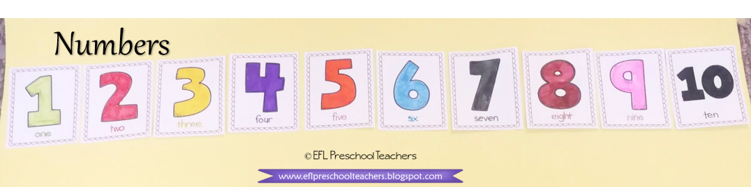 ESL/EFL Preschool Teachers: Numbers Theme worksheets for Kindergarten EFL