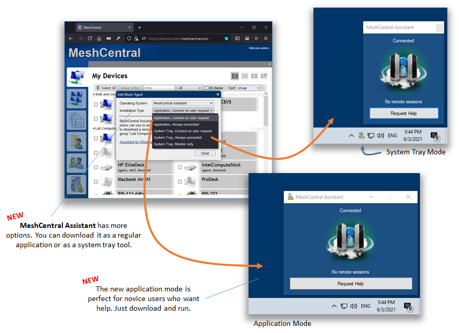 MeshCentral - Assistant Application, Branding, Terminal, Details ...