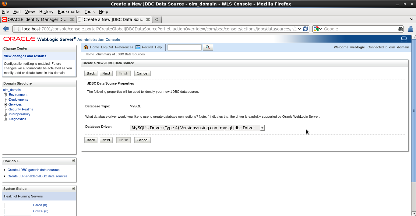 Oracle Stack How To Create A Jdbc Generic Data Sources In Weblogic 1035