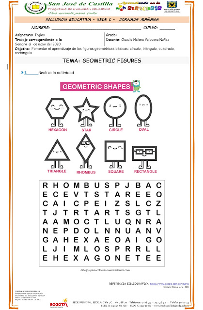 TALLER - figuras geométricas INGLES