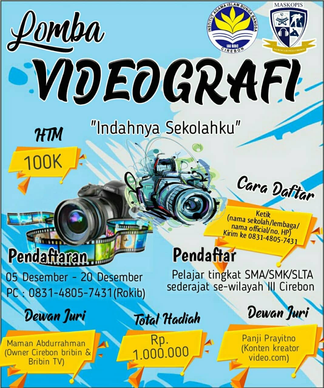 Lomba Videografi dengan tema "Indahnya Sekolahku" - lomba video 2021
