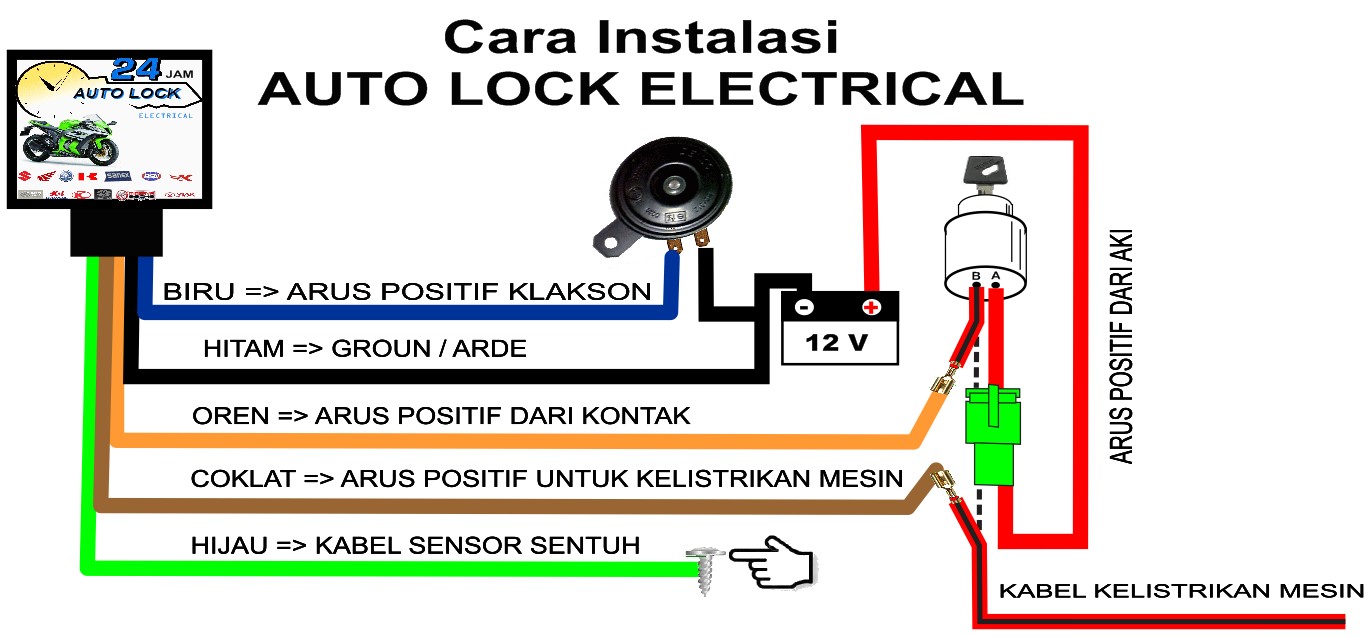 alarm motor remot android BEPRO, sensor sentuh, Smart key, flasher ...