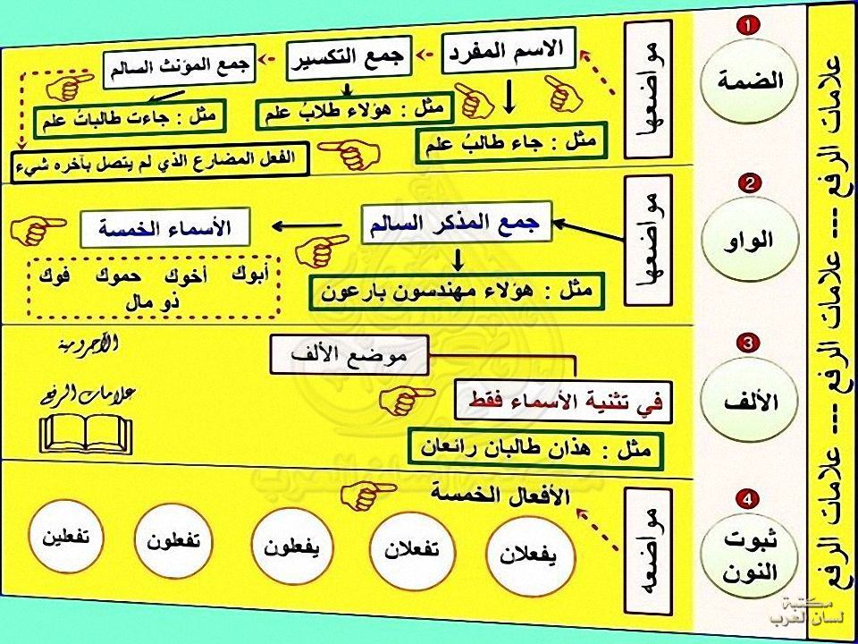 علامات الرفع وموضع كل علامة شرح مبسط مع التحميل Pdf