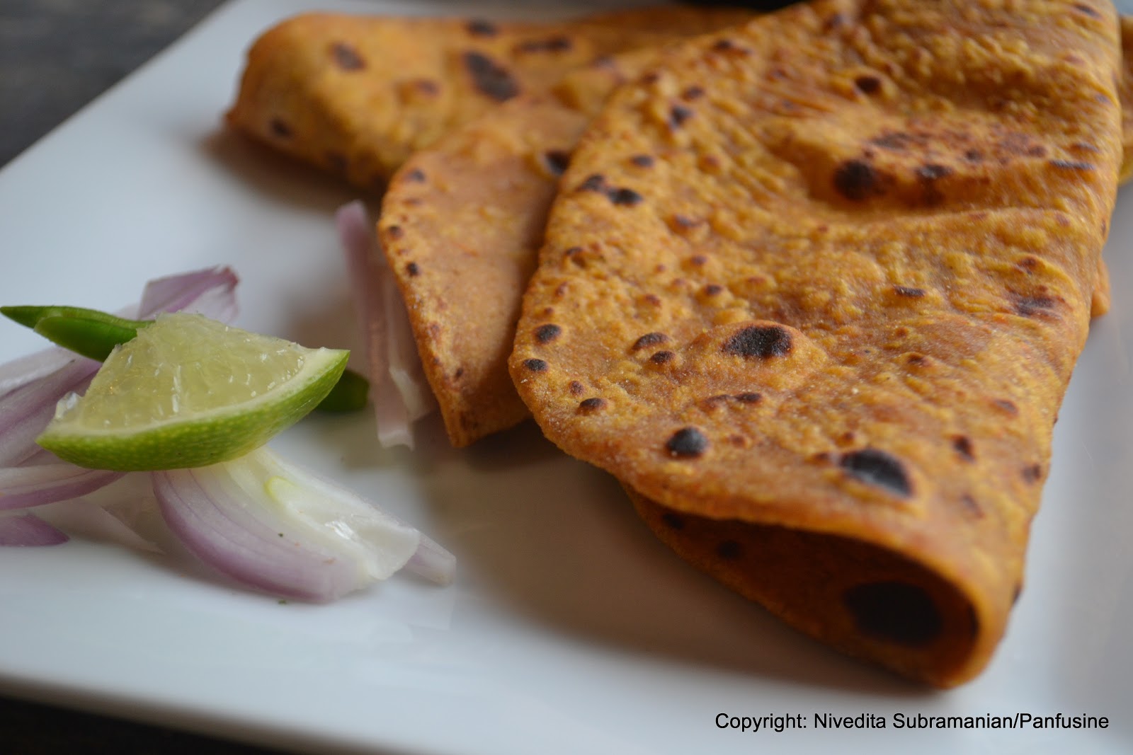 Day 336 - Roasted Pumpkin Roti (Indian Flatbread with Roasted pumpkin )