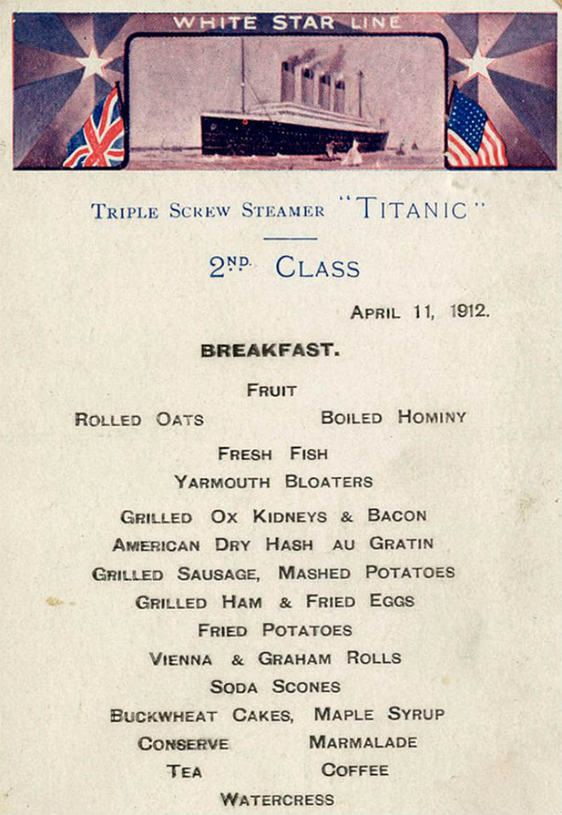 What Passengers Actually Ate on the Titanic? Food Menus Reveal What Was ...