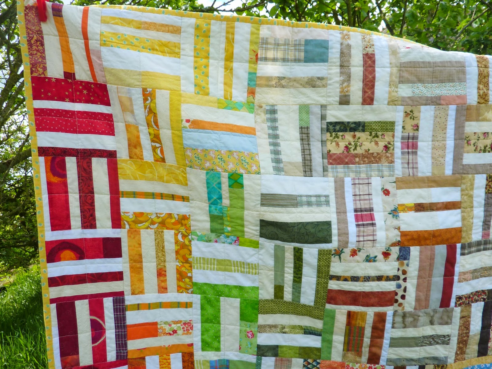 Fire Horse Textiles: Vintage-Style, Stripy Scrap Patchwork Quilt