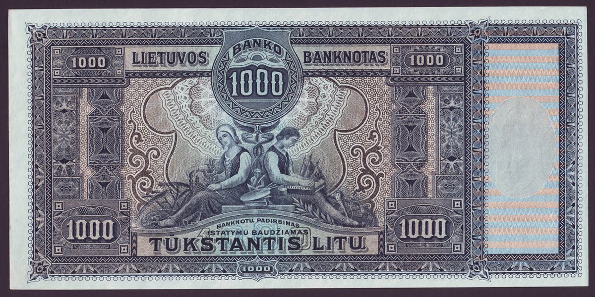 Lithuania banknotes 1000 Litu banknote of 1924|World Banknotes & Coins ...