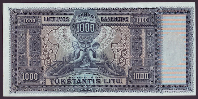 Lithuania banknotes 1000 Litu banknote of 1924|World Banknotes & Coins ...