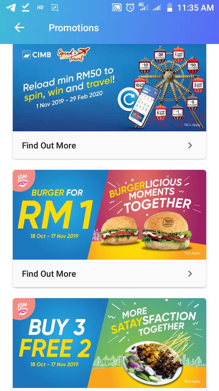 Touch n Go E-Wallet Bayar Tol , Makanan dan Dapat Rebat
