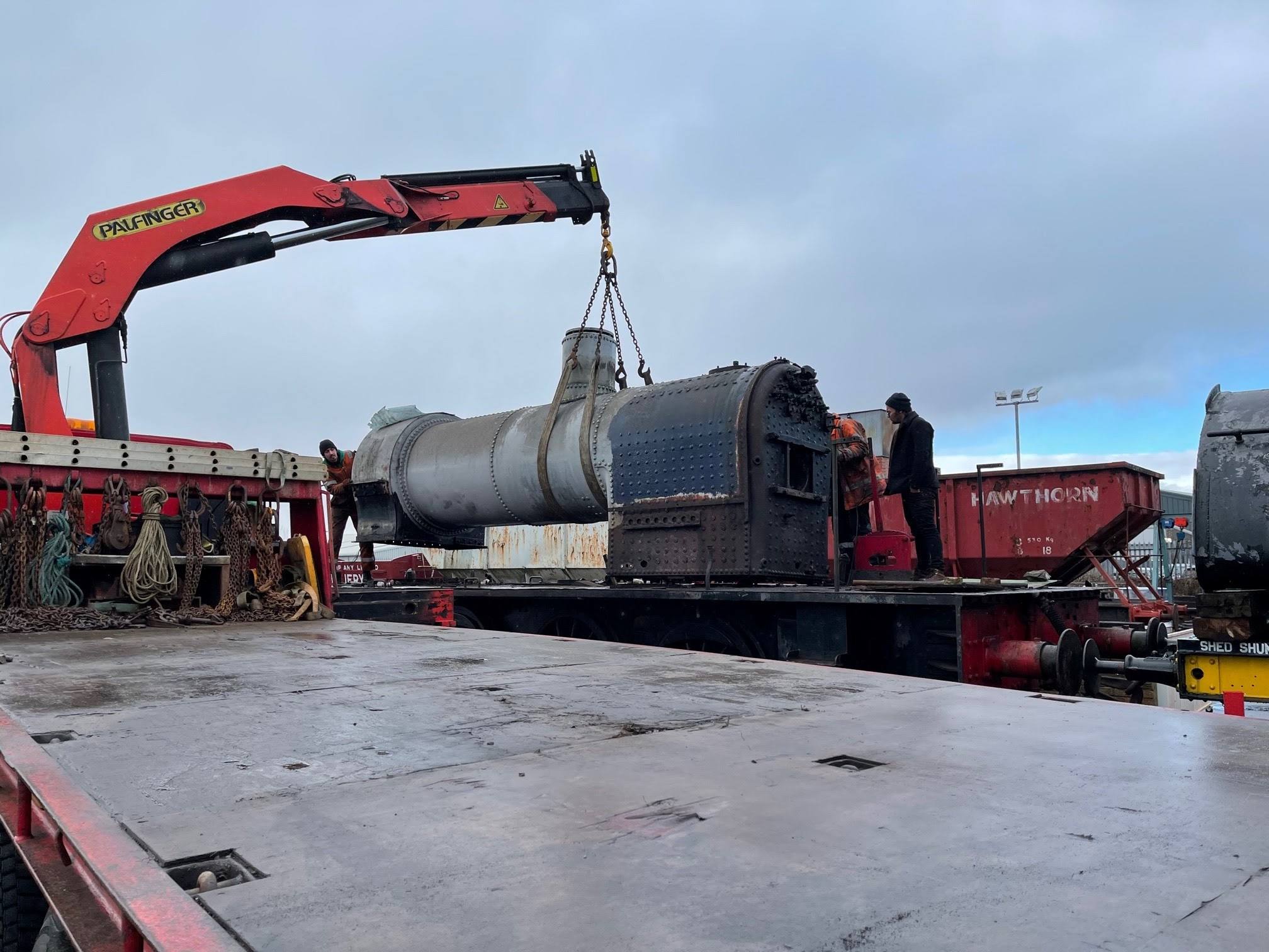 North Tyneside Steam Railway: No.69 tank and boiler lift