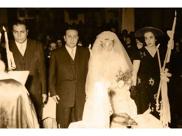 The Lebanese singer Fayrouz in a white dress on her birthday