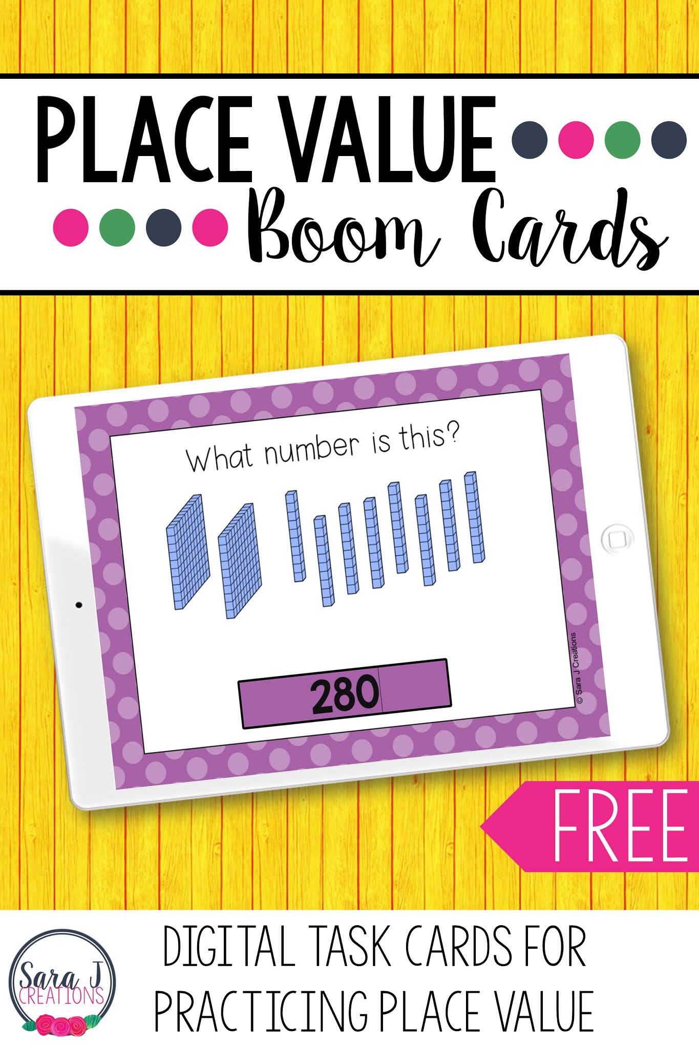 Place Value Task Cards (Printable and Digital) | Sara J Creations