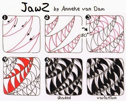 Anneke (Merry-Go-Round): JawZ, a new tangle pattern