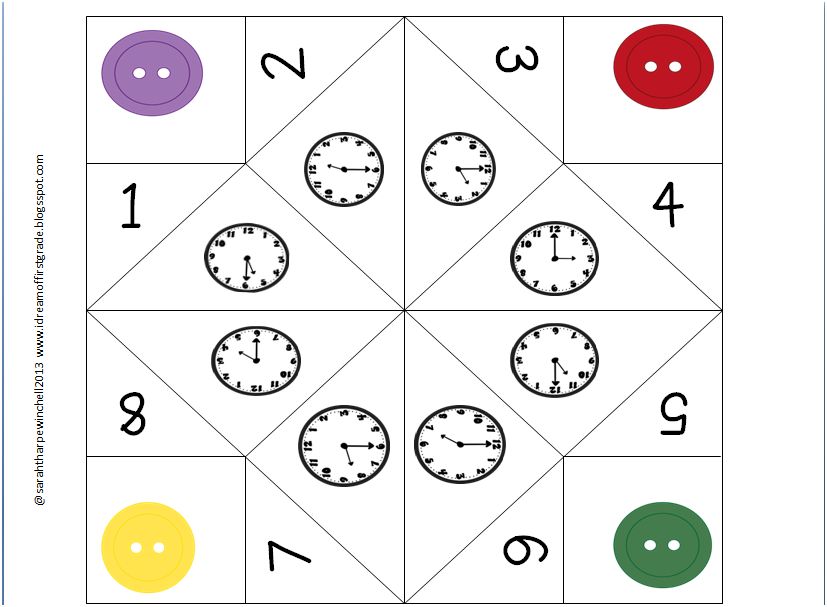 I Dream of First Grade: Telling Time with Cootie Catchers and Thunder Snow