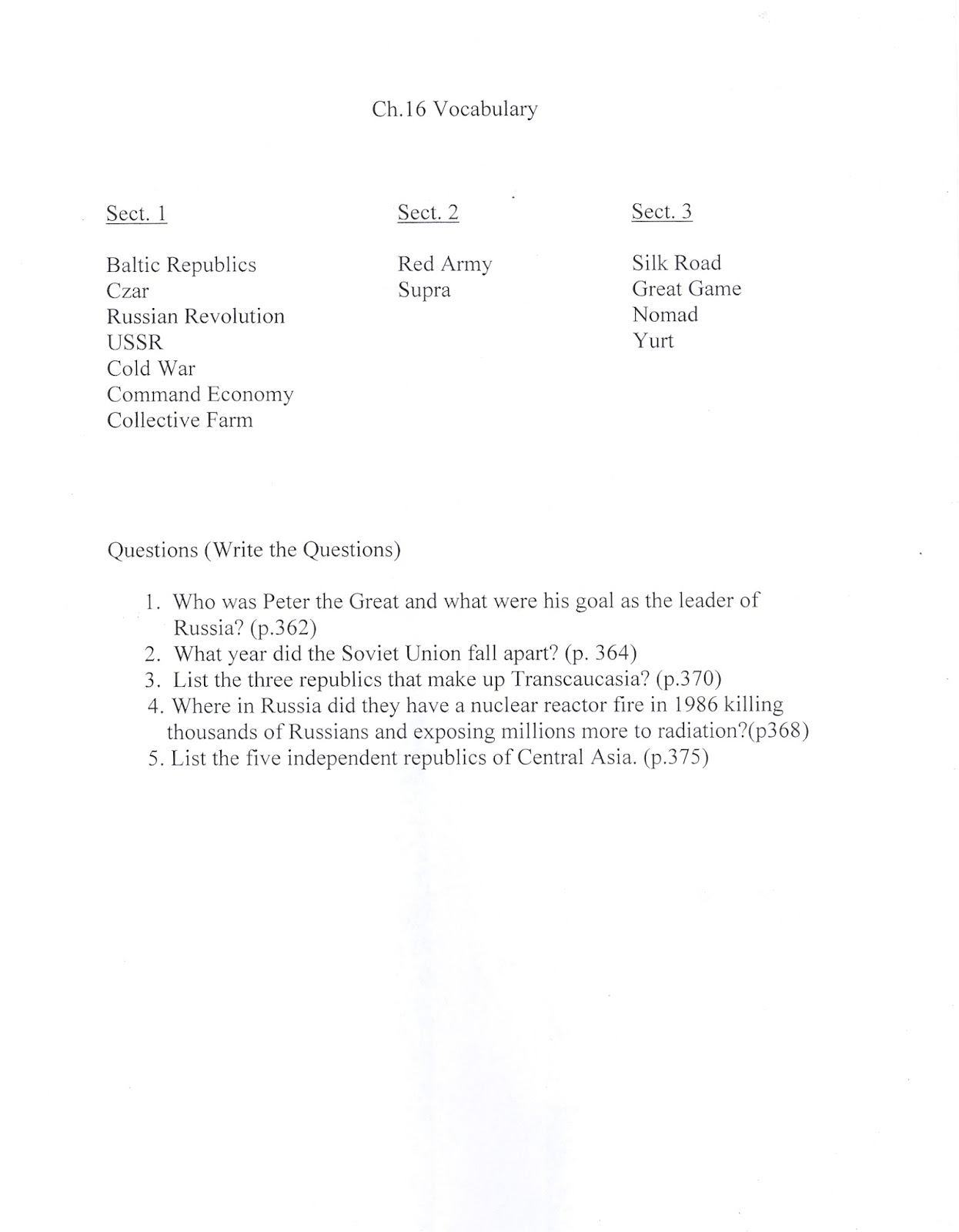 Mr. E's World Geography Page: World Geography 2018 - Chapter 16 - Human ...