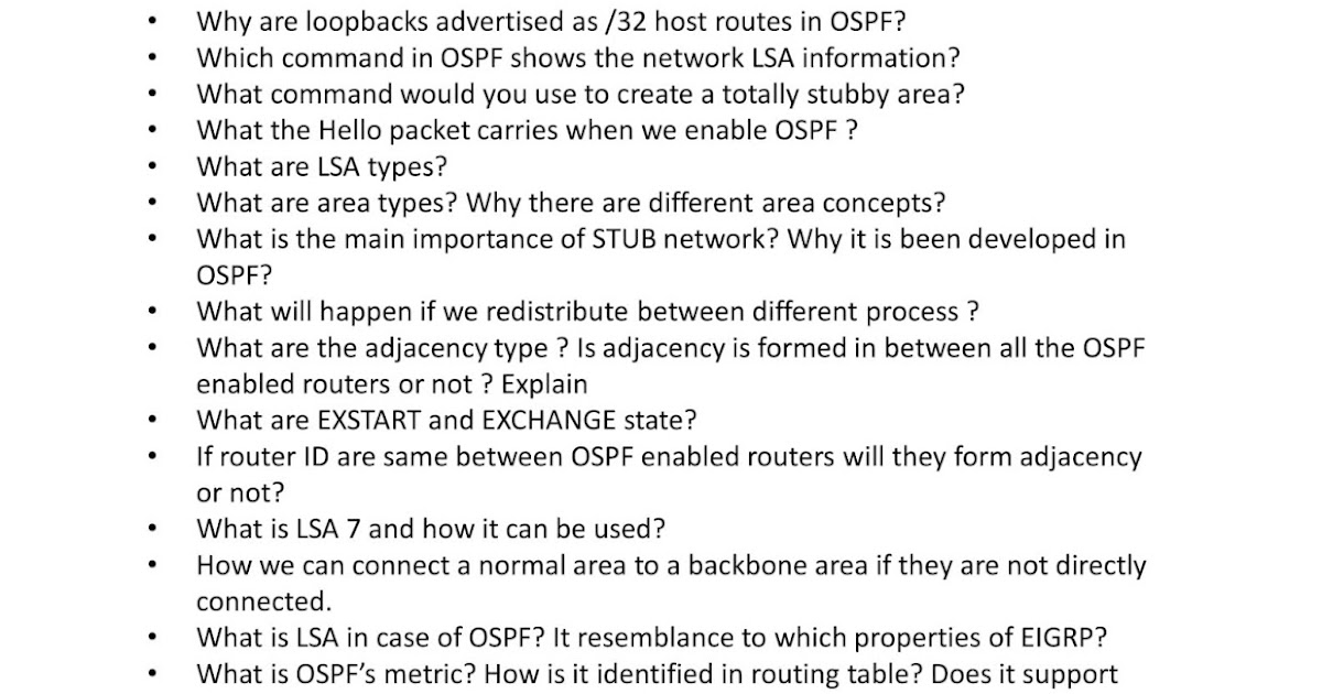 OSPF Interview Questions On CCNA - CCNA Academy