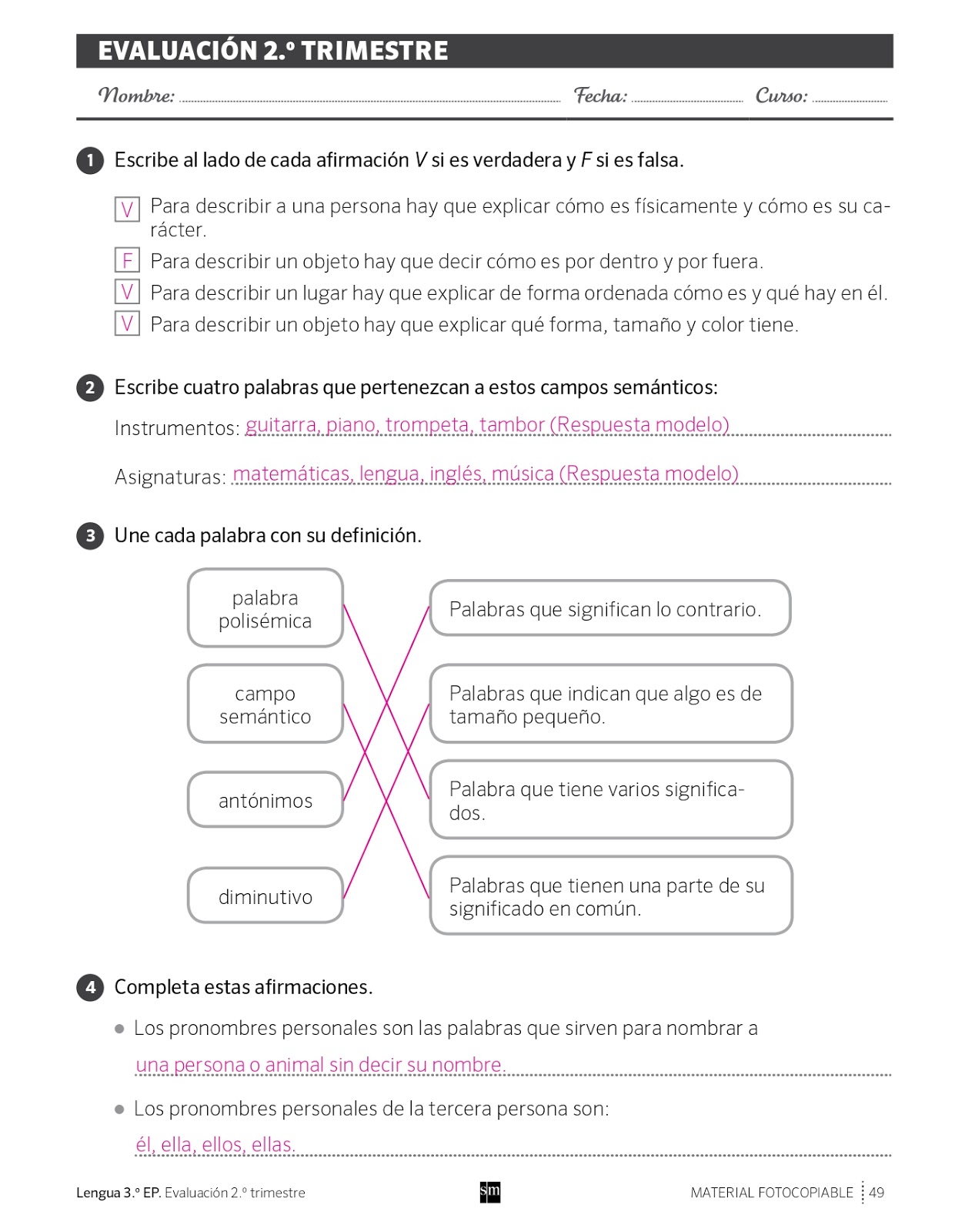 TERCERO DE PRIMARIA: LENGUA CASTELLANA Y LITERATURA P3