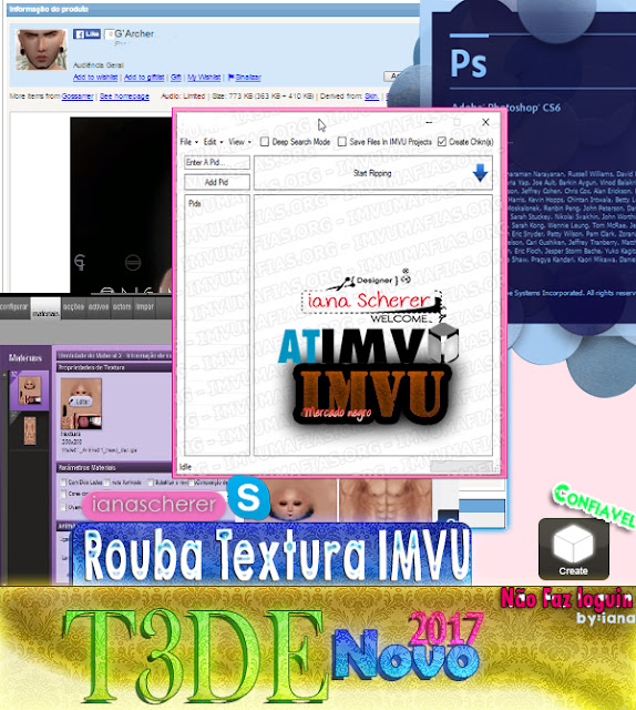 Novo T3DE 2017 | Texturas IMVU (Criar e Venda)