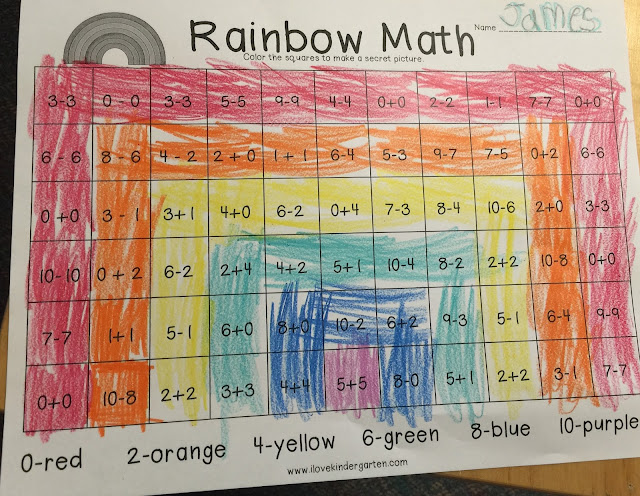 Rainbow Math and Literacy Activities - I Love Kindergarten